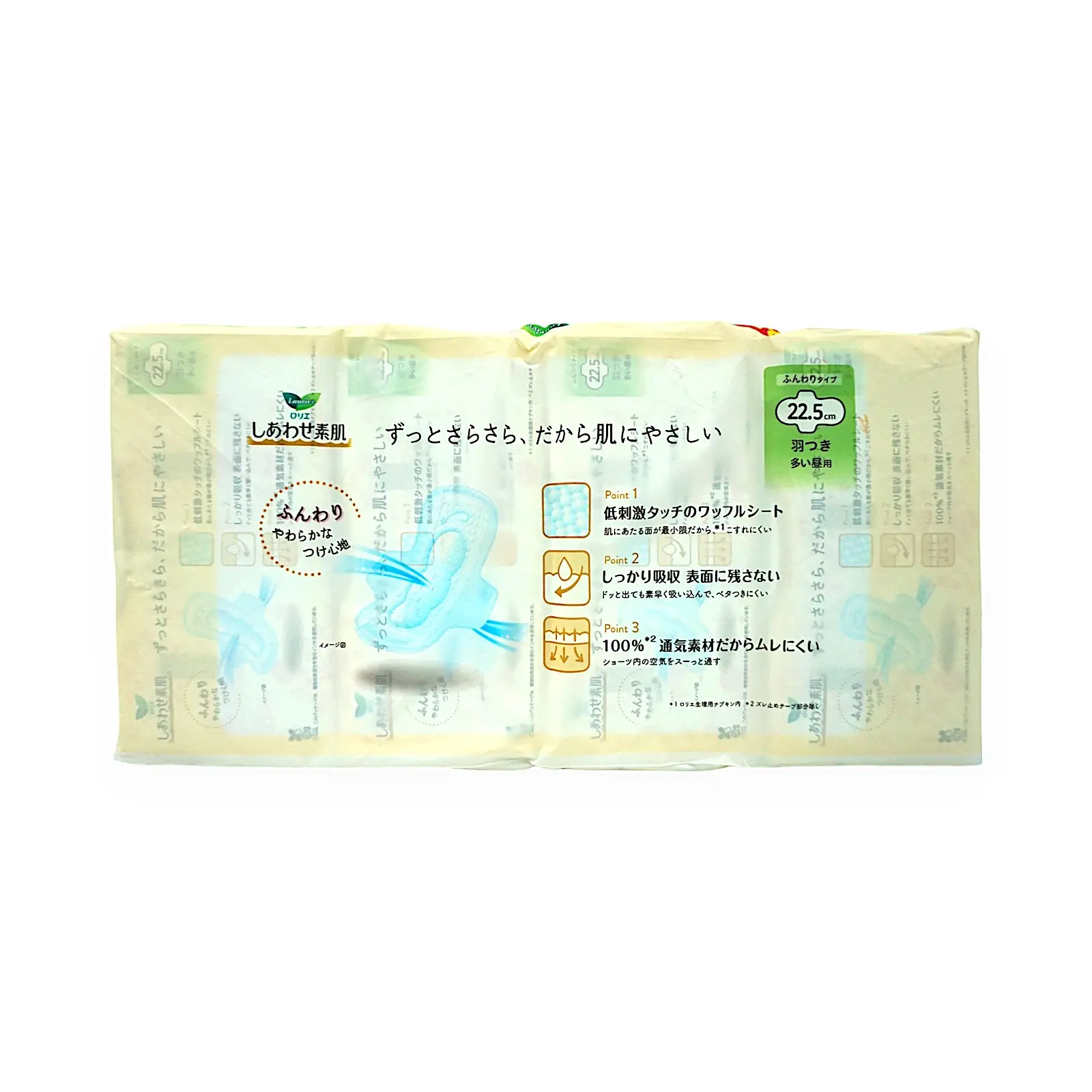 ロリエ しあわせ素肌80枚 多い昼用22.5cm 羽つき 20個 x 4パック | SocToc (ソックトック) | コストコ専門ネットスーパーサービス