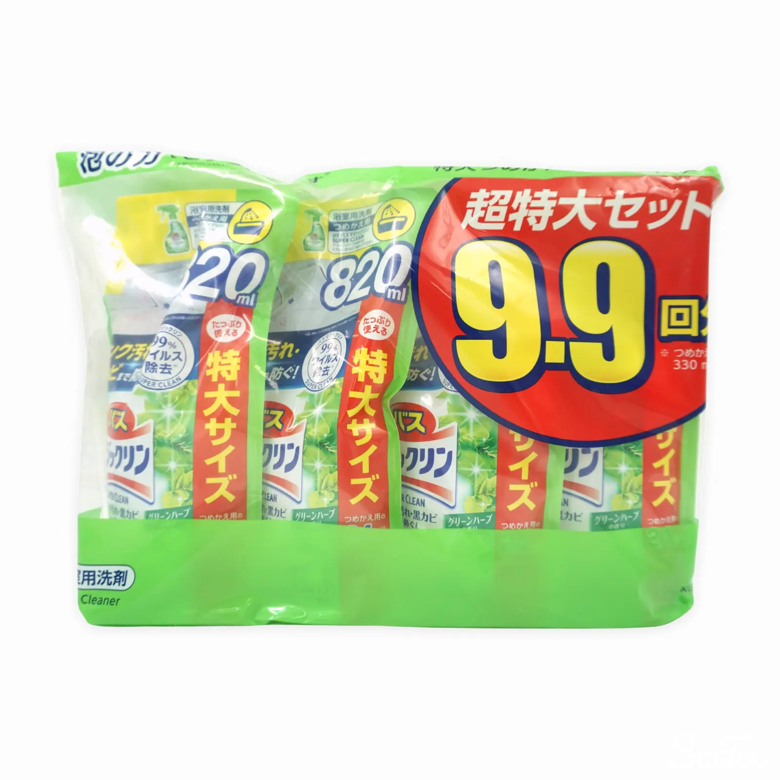 花王バスマジックリン グリーンハーブ詰替 820ml x 4 | SocToc (ソックトック) | コストコ専門ネットスーパーサービス