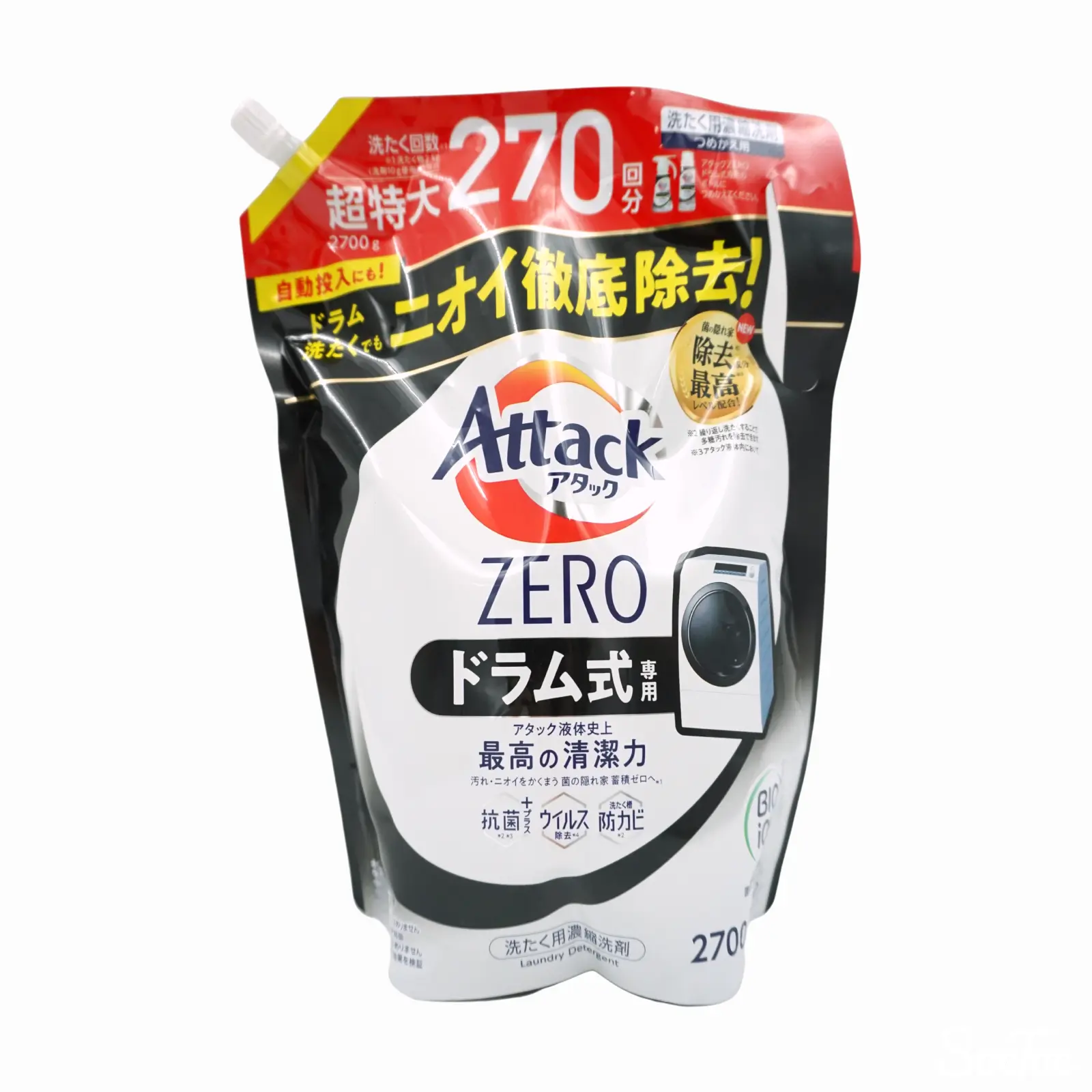 ATTACK ZERO ドラム式濃縮液体洗濯洗剤 2700g 270回分 | SocToc (ソックトック) | コストコ専門ネットスーパーサービス