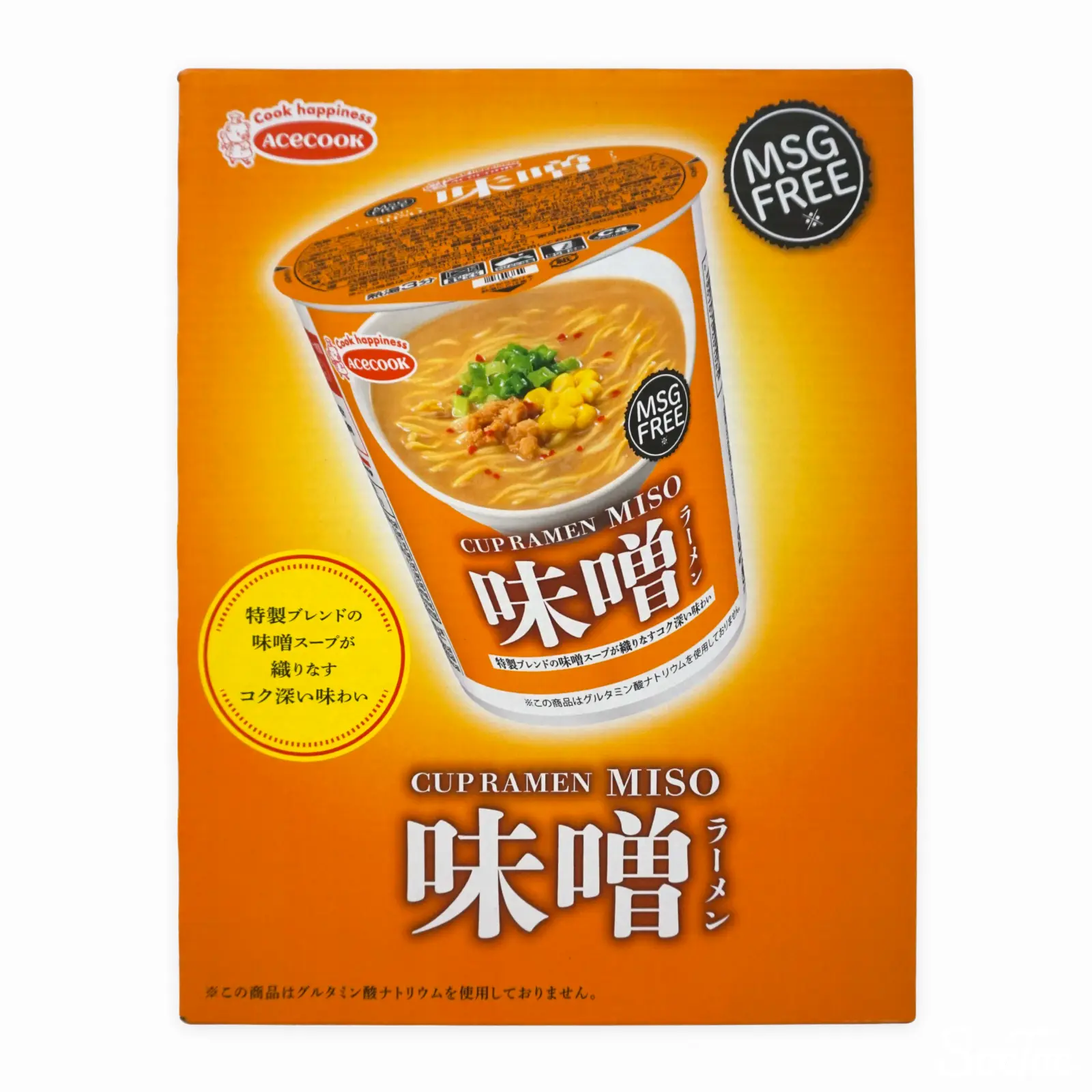 エースコック MSG FREEカップラーメン 味噌 化学調味料不使用 12食 | SocToc (ソックトック) | コストコ専門ネットスーパーサービス
